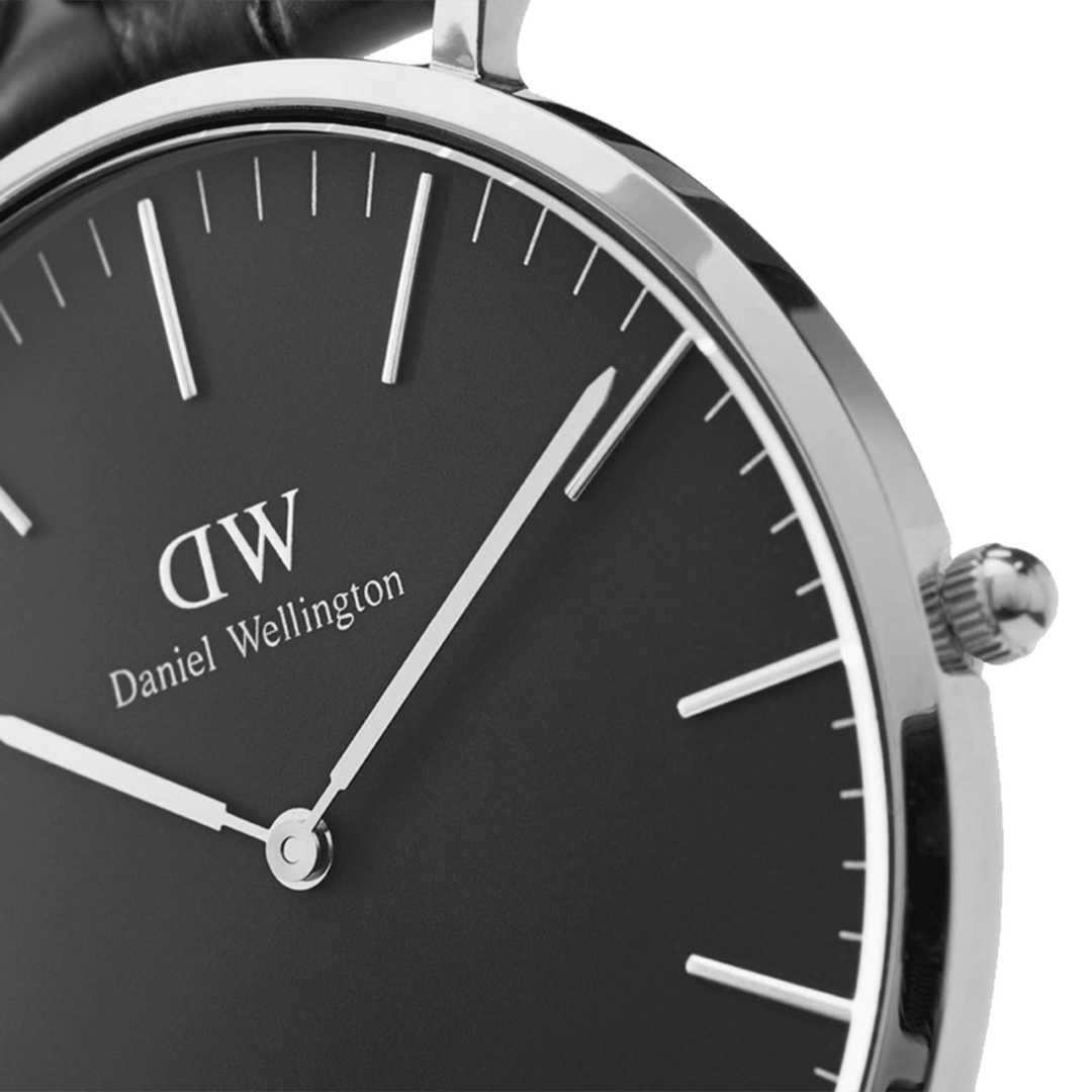 Sheffield - Black men's watch with silver details 40mm | DW